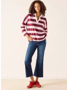 Mersea | Tops | Mersea Amelia Rugby Tee Oversized True Burgundylight ...